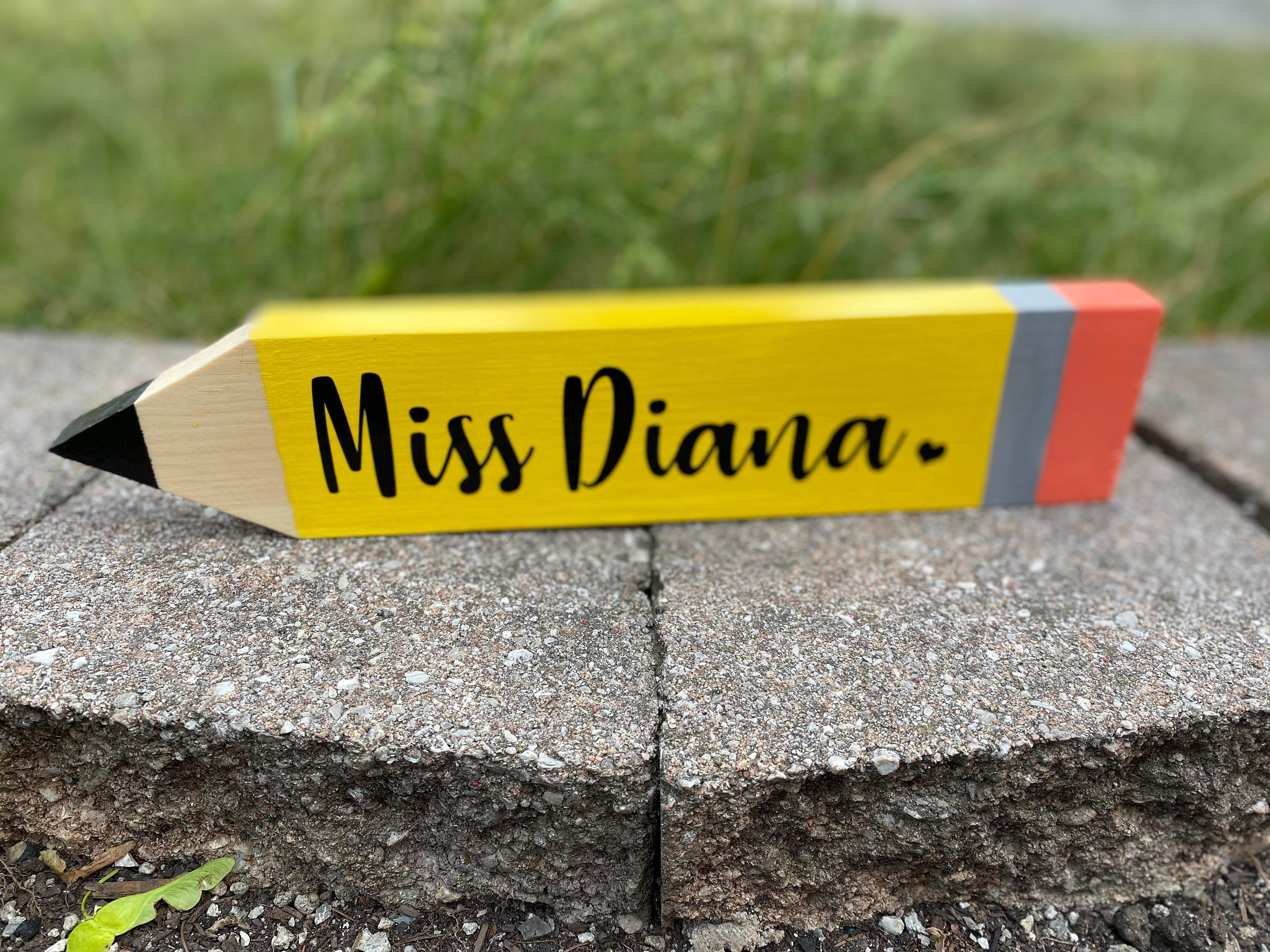 Cute 12inch Wooden Pencil Sign, Teacher's Gifts, Desk Decor, Customized ...