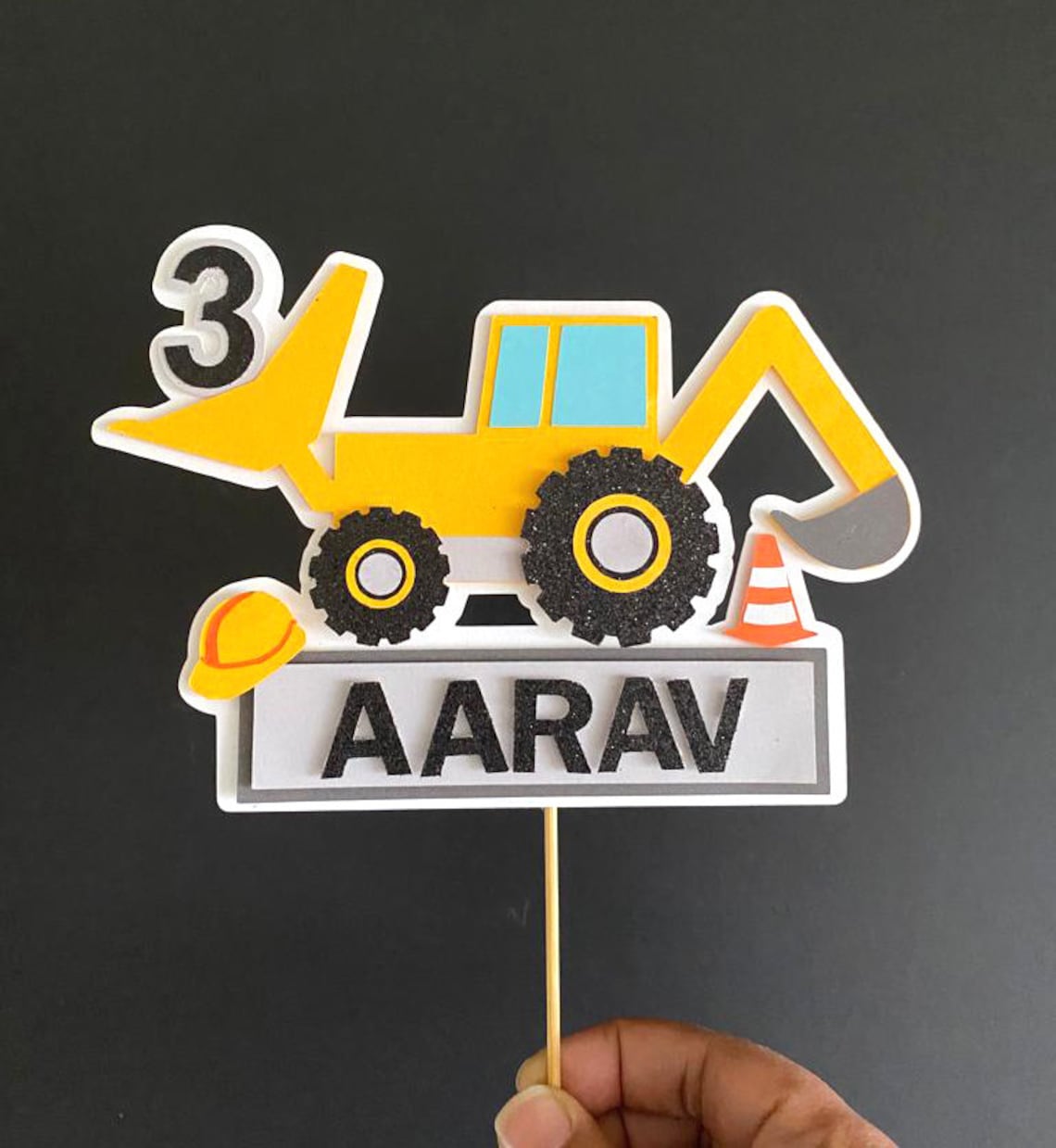 Construction Cake Topper, Digger Cake Topper, Custom Cake Topper ...