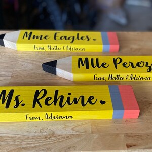 Cute 12inch Wooden Pencil Sign, Teacher's Gifts, Desk Decor, Customized ...