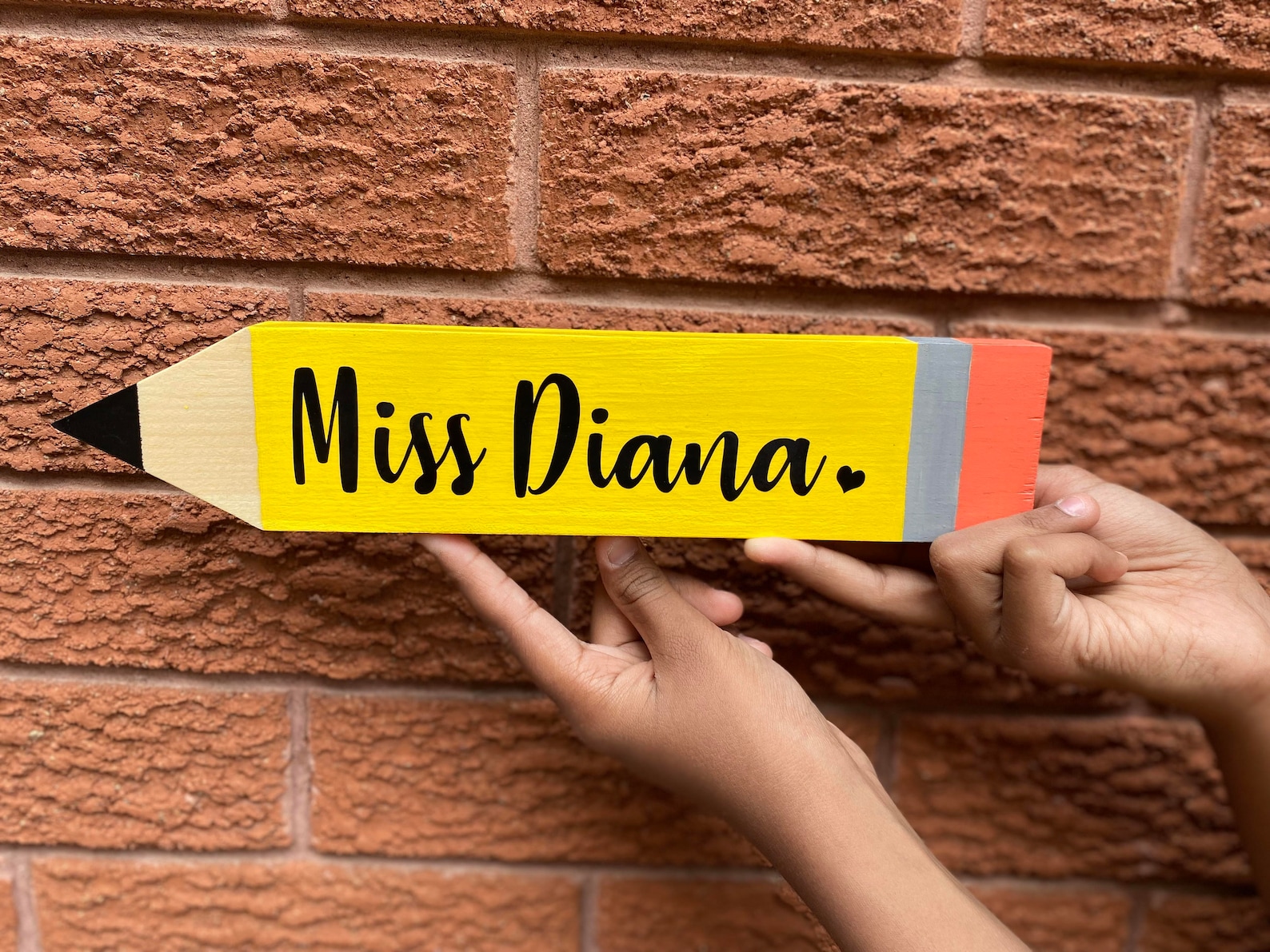 Cute 12inch Wooden Pencil Sign, Teacher's Gifts, Desk Decor, Customized ...