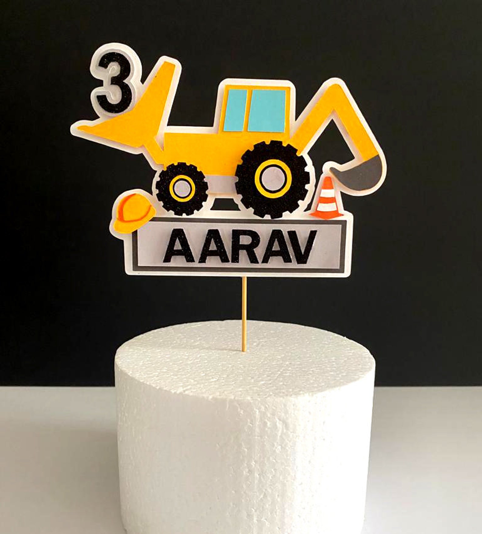 Construction Cake Topper, Digger Cake Topper, Custom Cake Topper ...