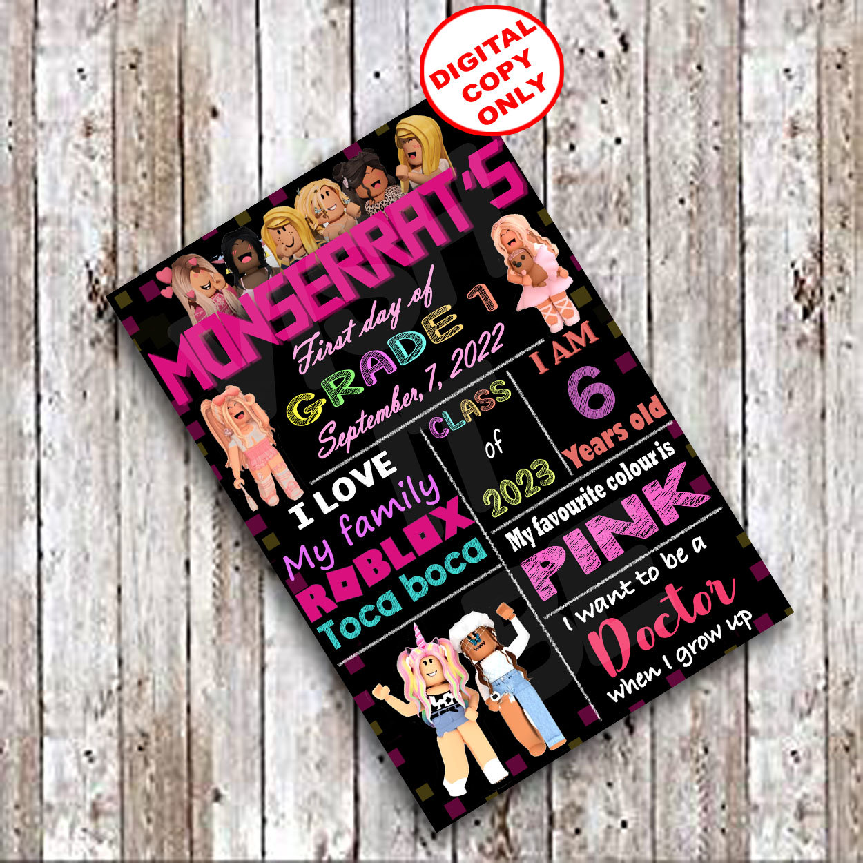 Roblox Printable Chalkboard 1st Day of School Sign - Etsy