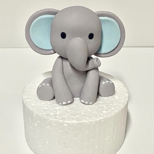 Cute Baby Shower Cake Topper, Fondant Elephant Topper, Cute 3D Elephant ...