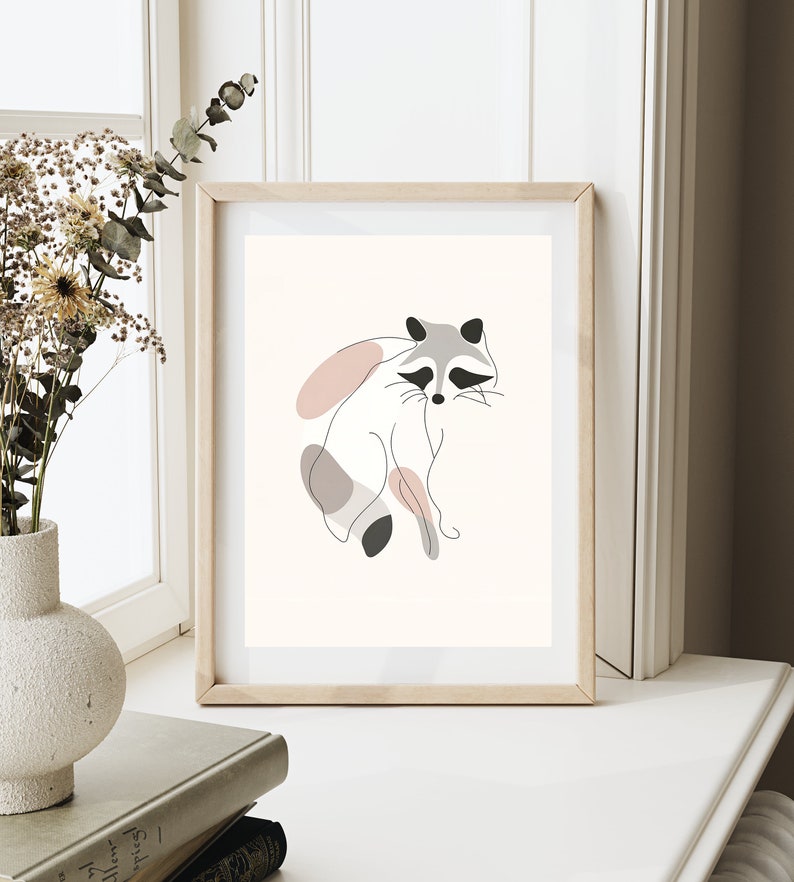 Abstract Raccoon Digital Art Abstract Minimalist Digital Art Print - Etsy