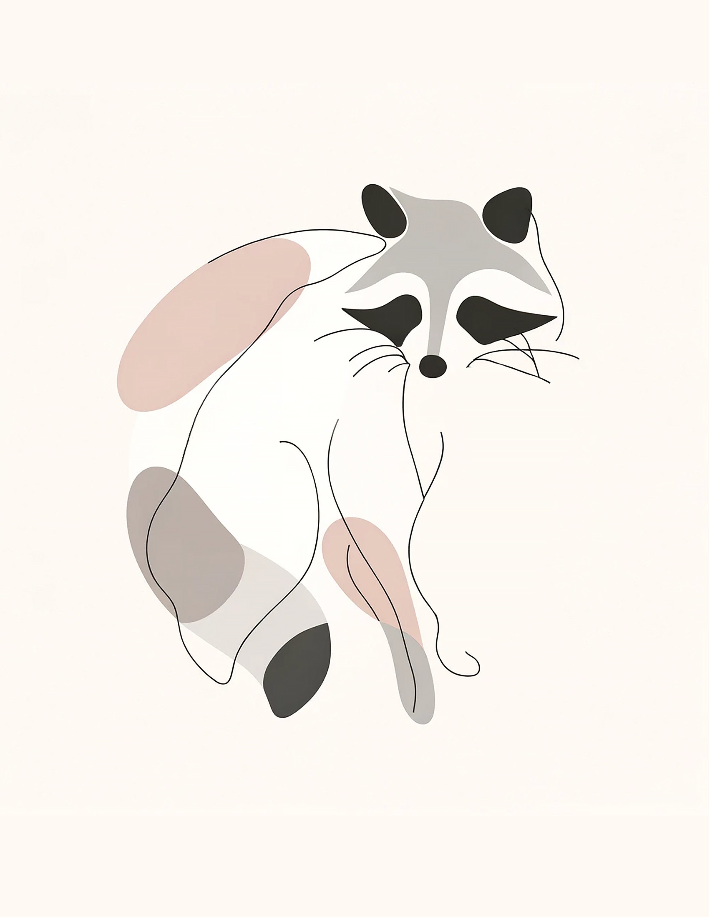 Abstract Raccoon Digital Art Abstract Minimalist Digital Art Print - Etsy