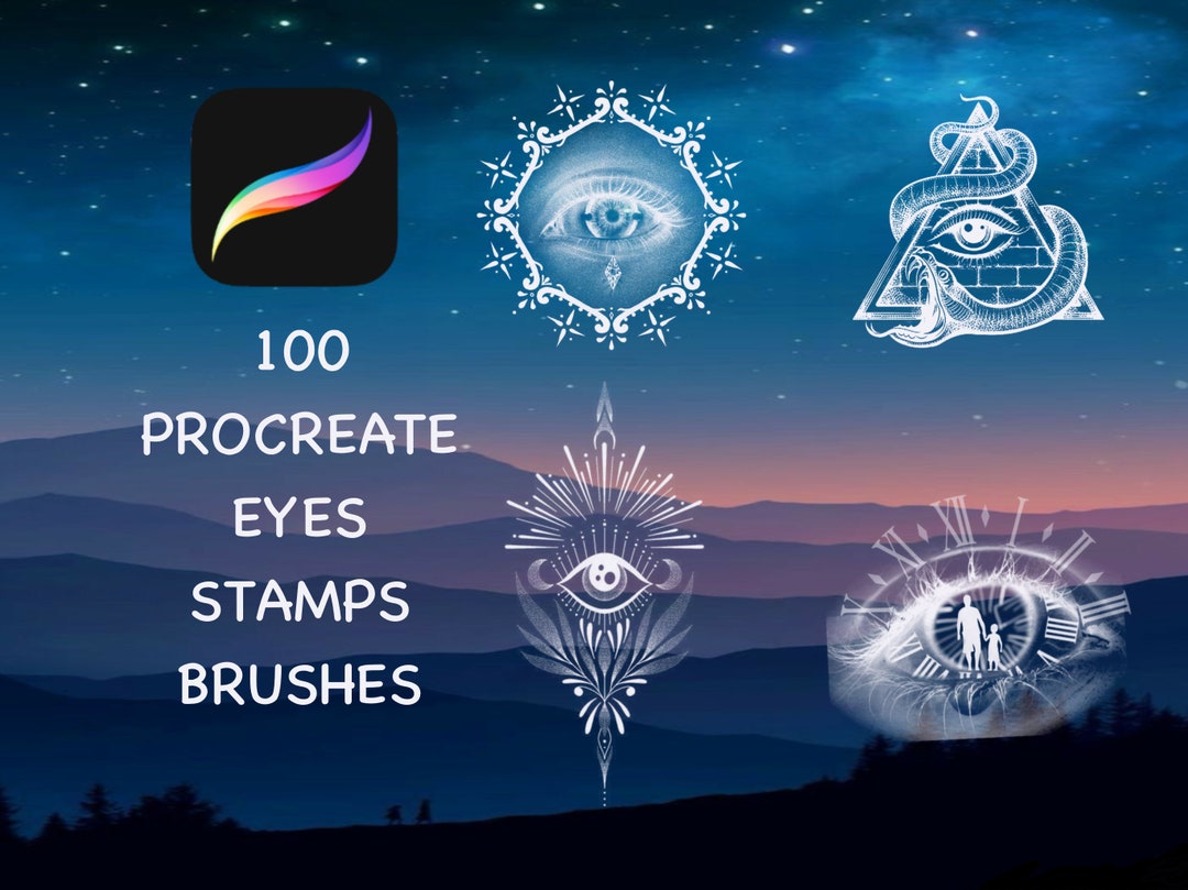 100 Procreate Eyes Brushes | Eye Procreate Stamps | Procreate Tattoo ...