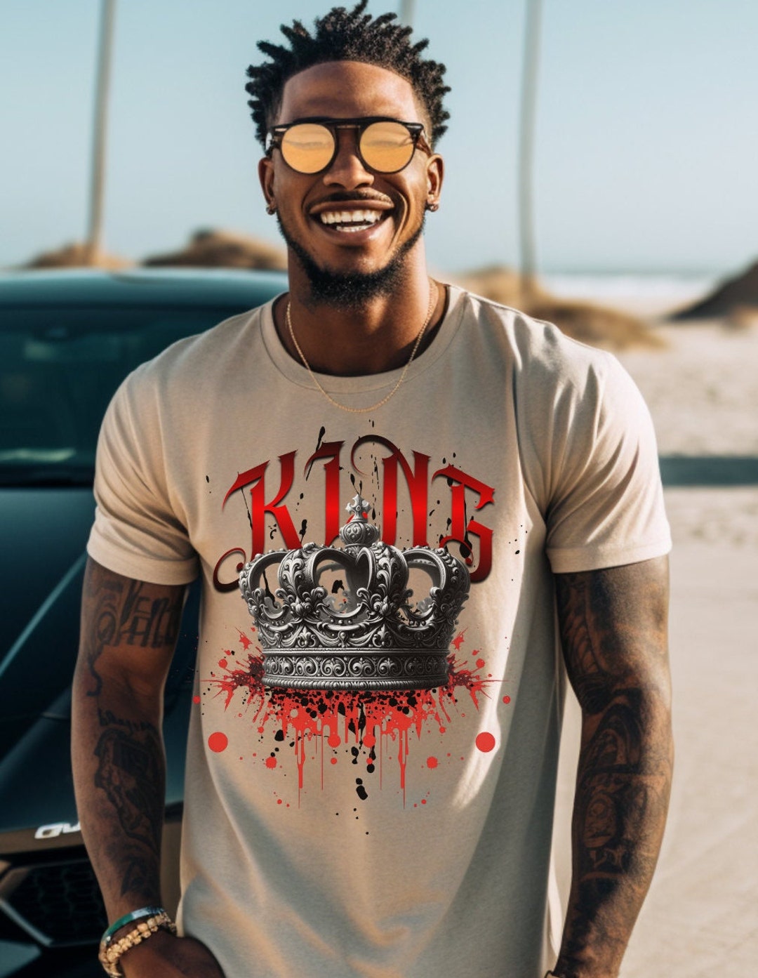 Black and Red KING Crown PNG Digital Download Design Graphic Streetwear ...