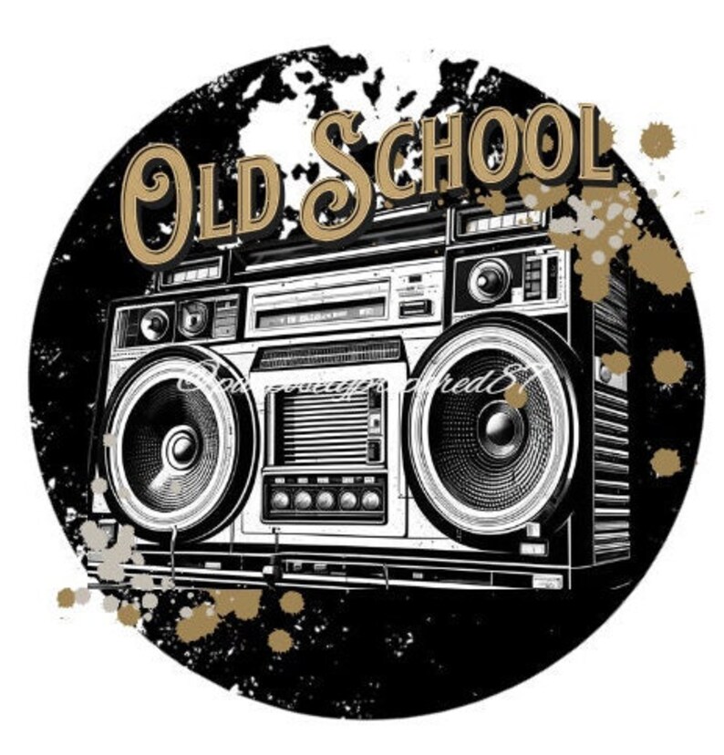 Vintage 80s Old School Boombox Music Cassette Player PNG Digital ...
