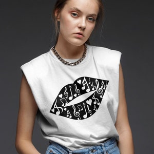 CUTE Musical Notes Lips PNG, SVG | Digital Download | Music, Singing ...