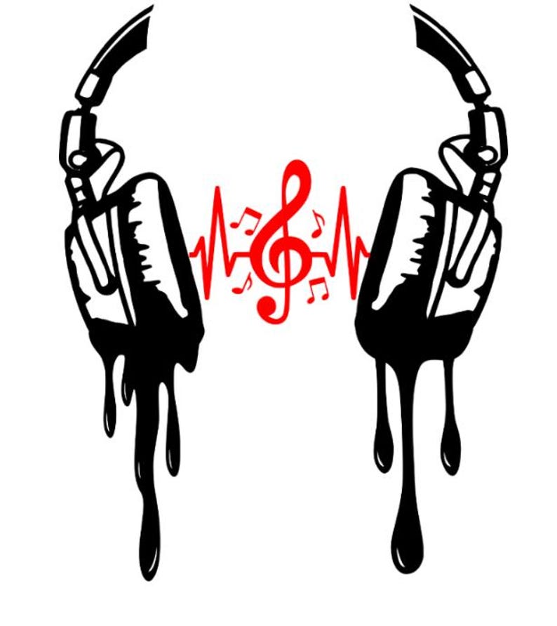 Dripping Headphones SVG PNG: Music Graphic Design (digital Download) - Etsy
