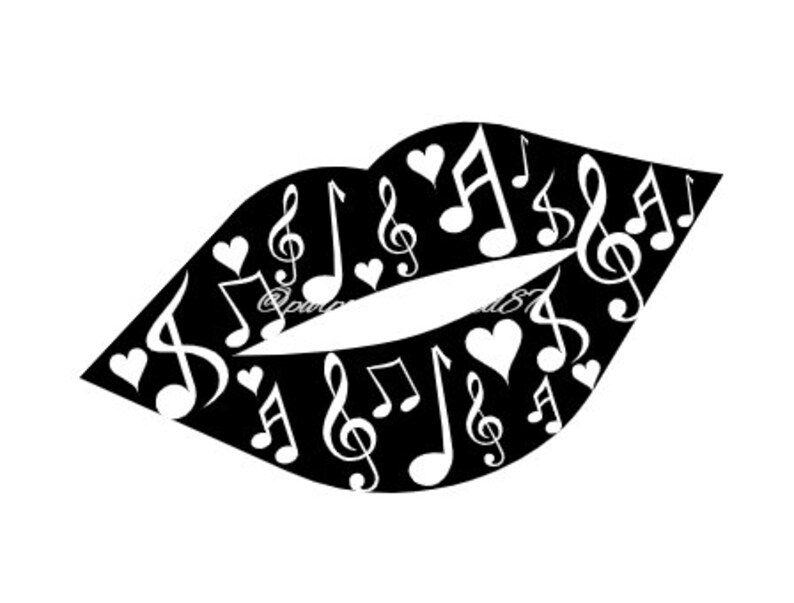 CUTE Musical Notes Lips PNG, SVG | Digital Download | Music, Singing ...