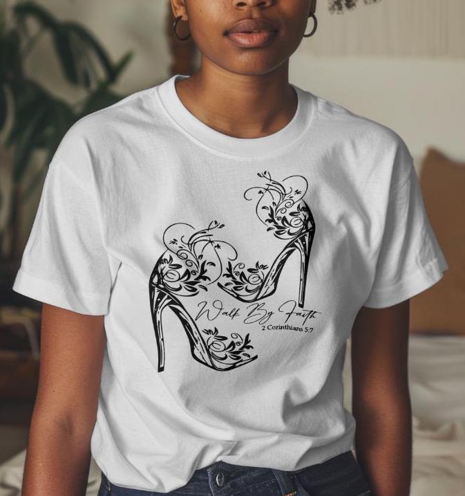 Floral "walk by Faith" High Heel Intricate SVG, PNG Digital Download ...