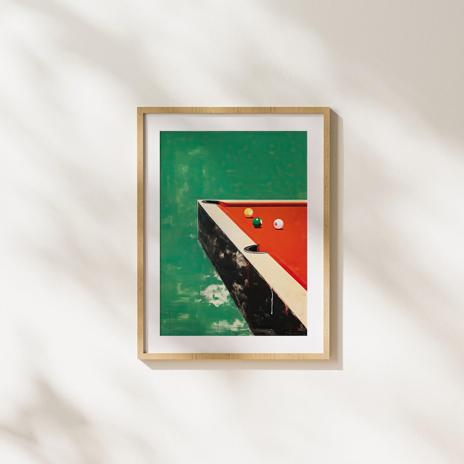 Colorful Gouache Pool Table Illustration , Digital Download, Printable ...