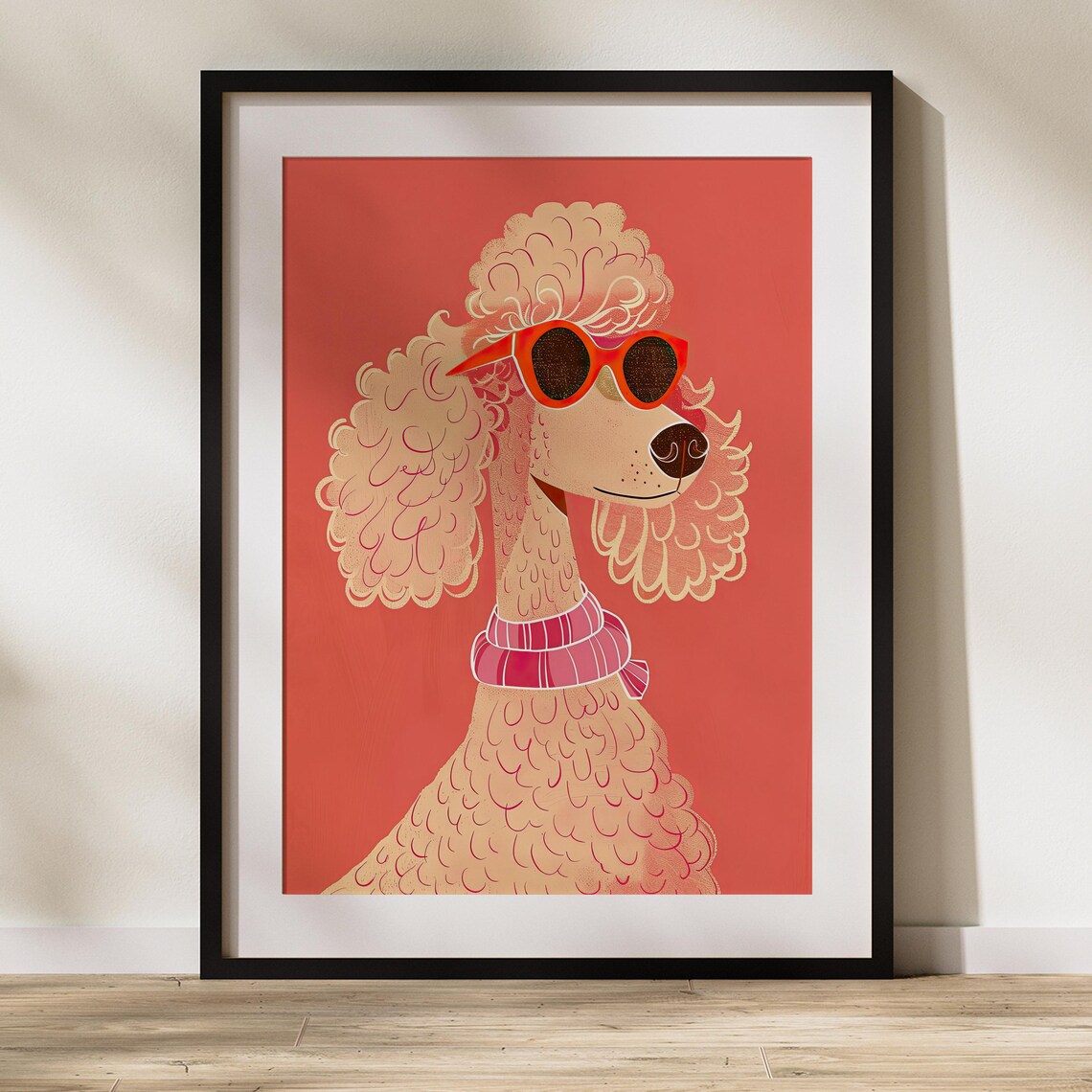 Retro Poodle Print: Glamour Dog With Sunglasses (digital Download) - Etsy