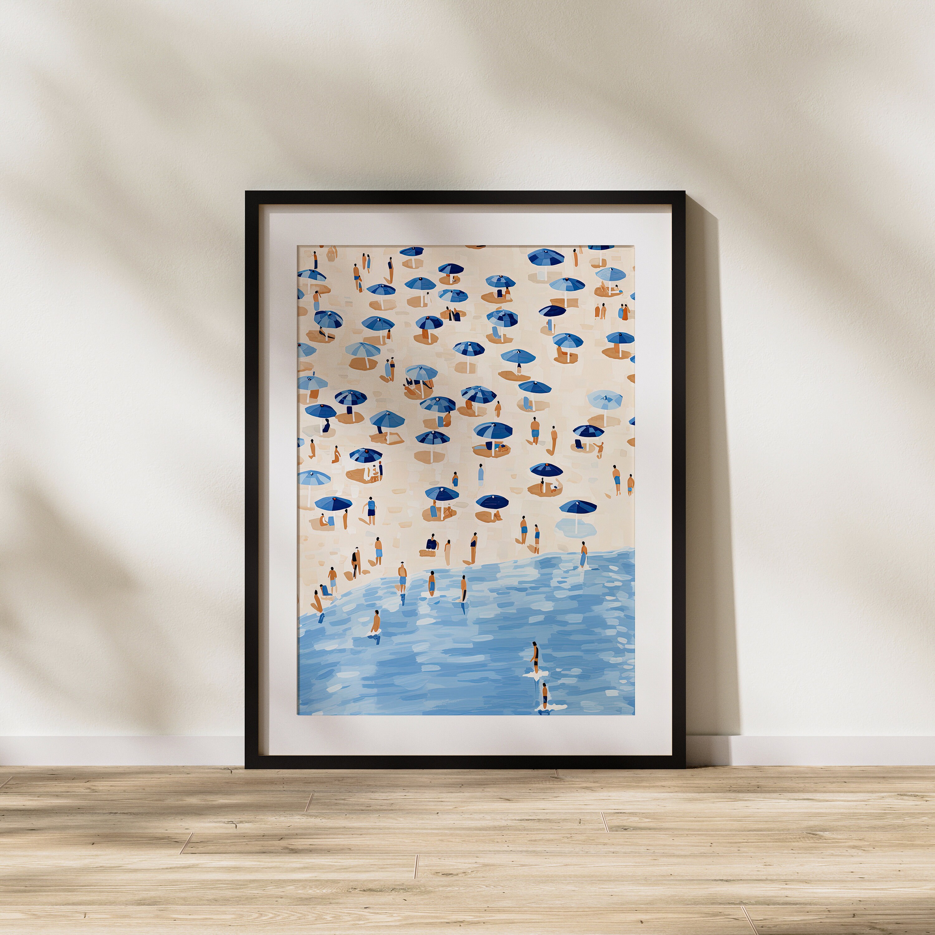 Beach Day Illustration, Digital Download, Painting, Modern Art ...