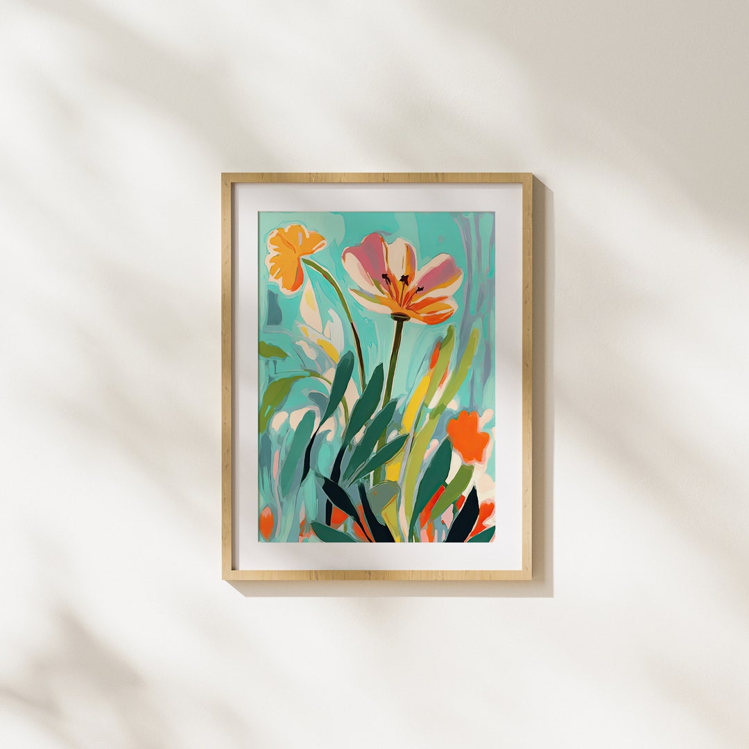 Colorful Floral Art Print: Modern Spring Flowers (digital Download) - Etsy