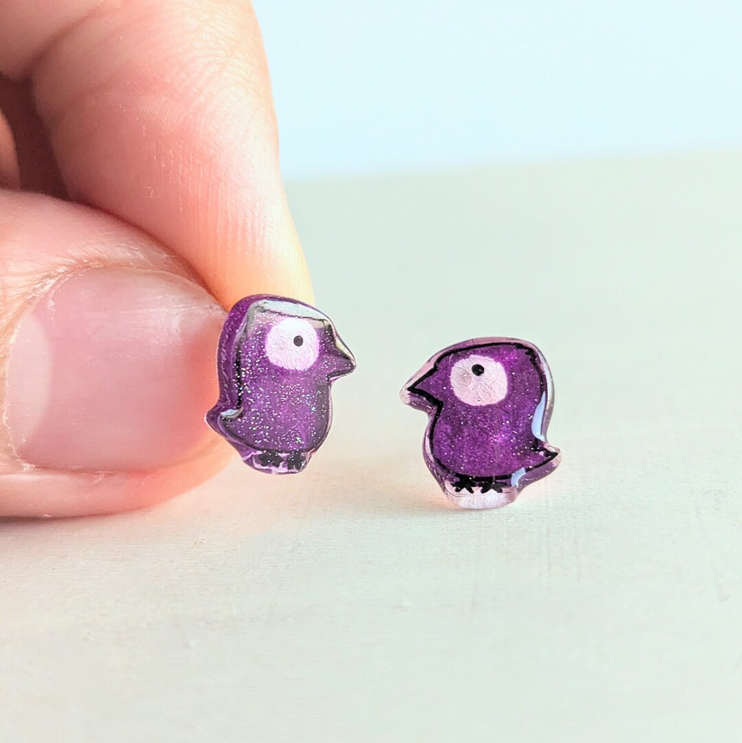 CREEPY CORVID Stud Earrings || Crow Raven Magpie Earrings || Halloween ...
