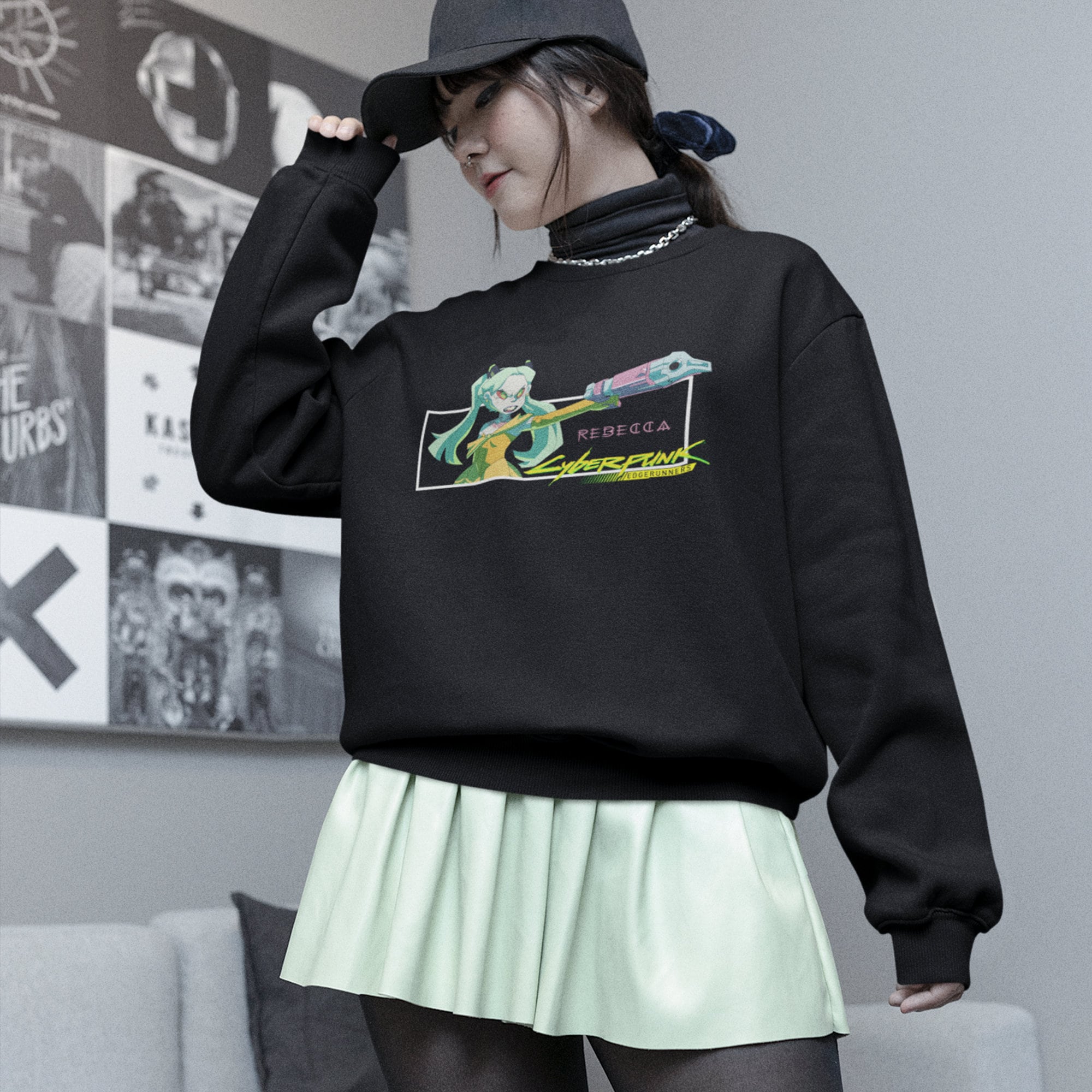 Cyberpunk Edgerunners Sweatshirtedge Runners Rebecca Neon - Etsy