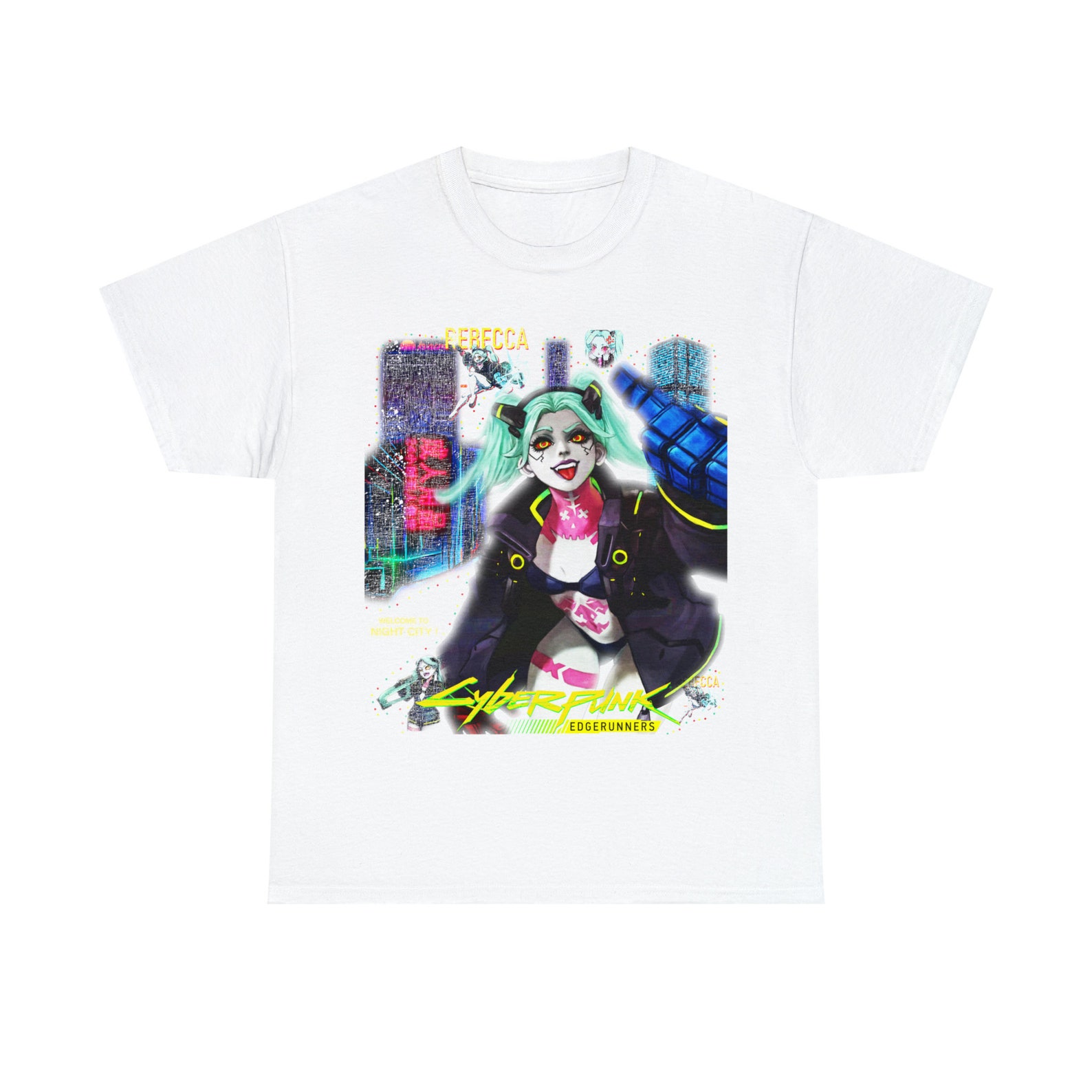 Cyberpunk Edgerunners Shirt,edge Runners Rebecca Neon Silhouette ...