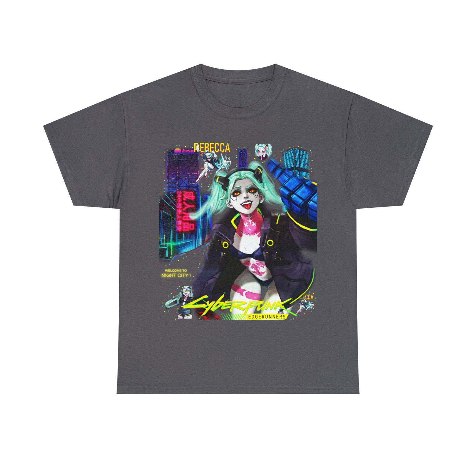 Cyberpunk Edgerunners Shirt,edge Runners Rebecca Neon Silhouette ...