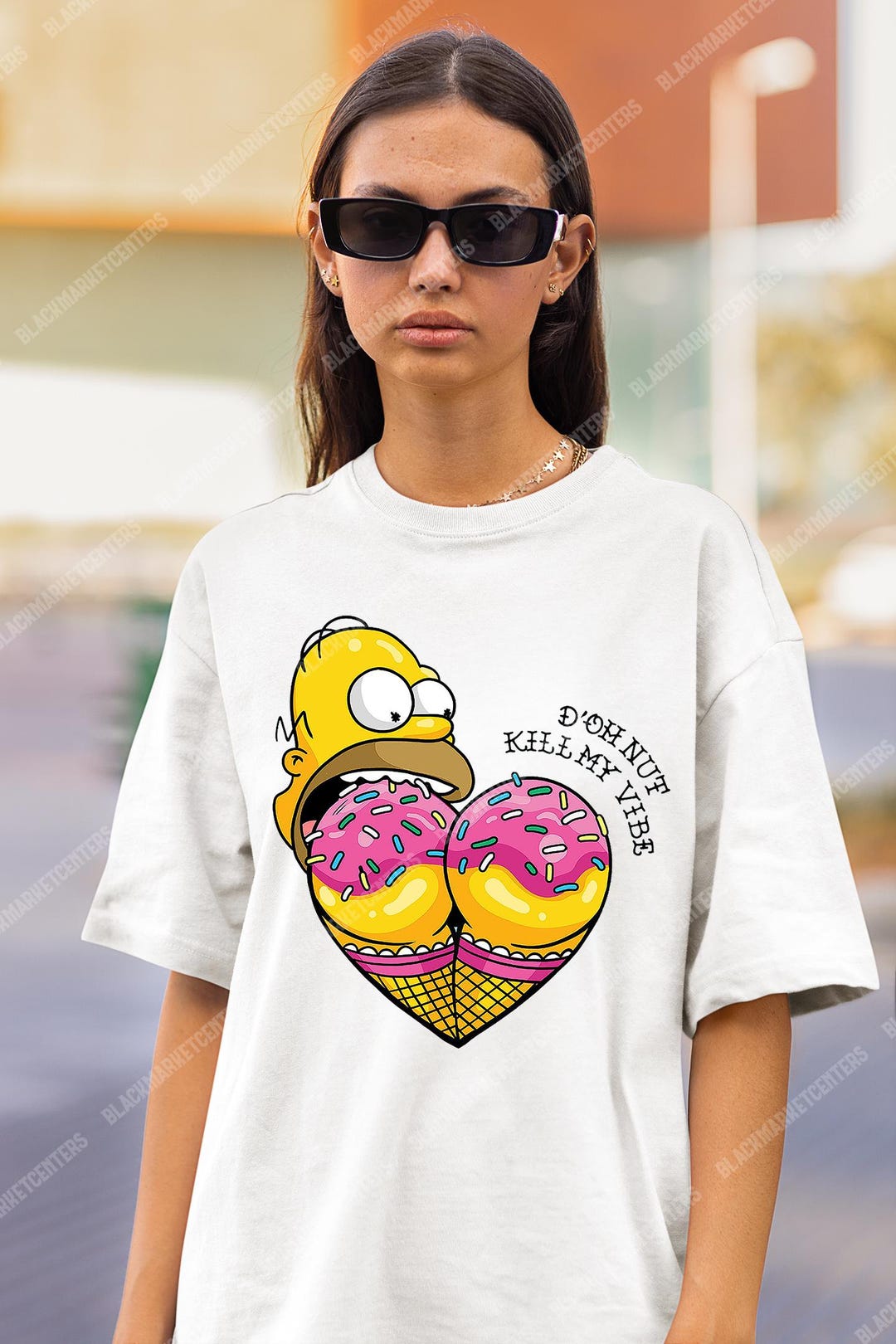 Funny Simpsons Donut T-shirt - D'oh Nut Kill My Vibe-homer Parody ...