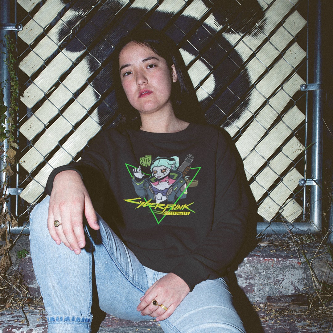 Cyberpunk Edgerunners Sweatshirt,edge Runners Rebecca Neon Silhouette ...