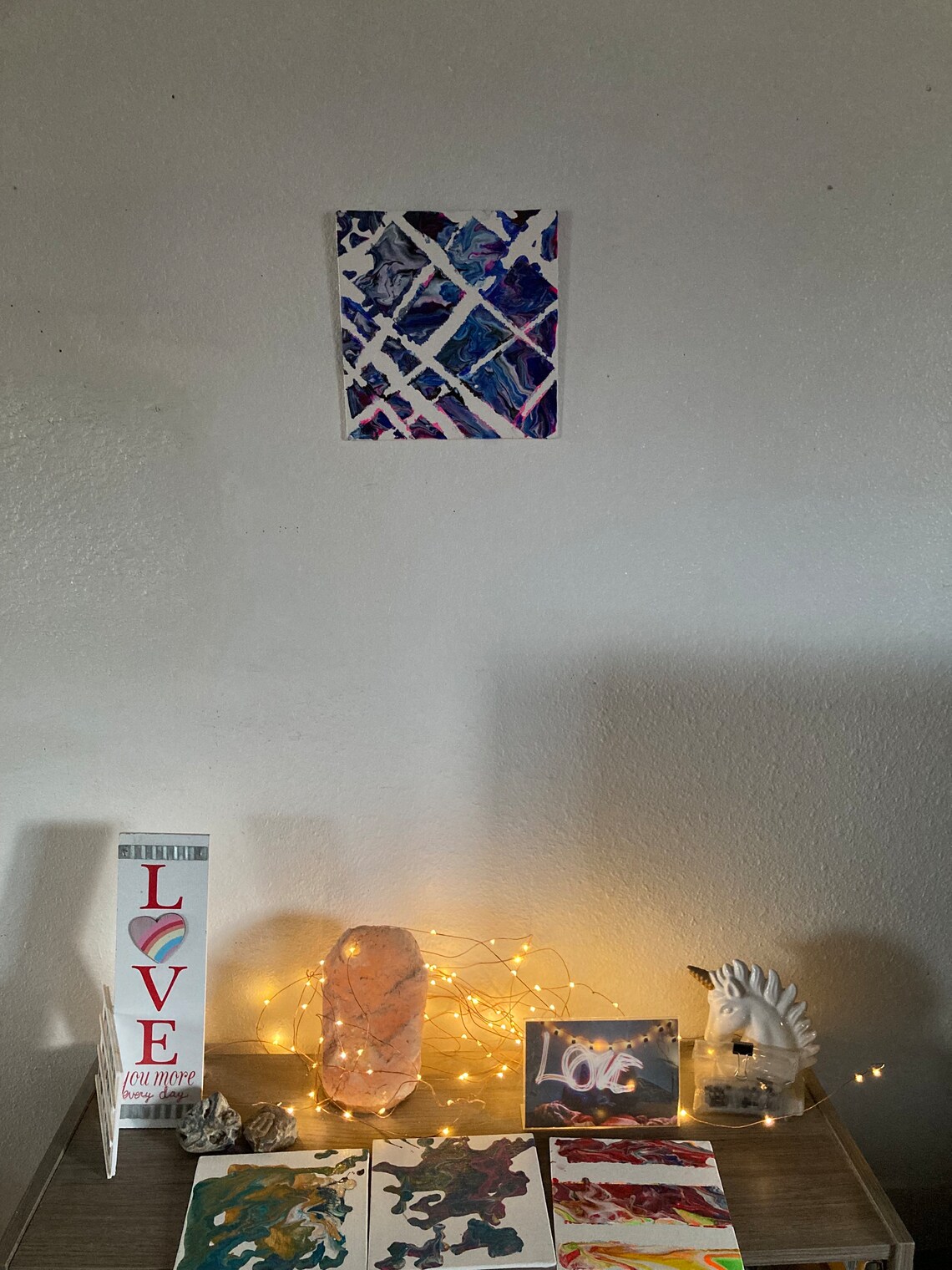 Moon Maze Colorful Handmade Pour Paint Wall Hanging 8x8” - Etsy
