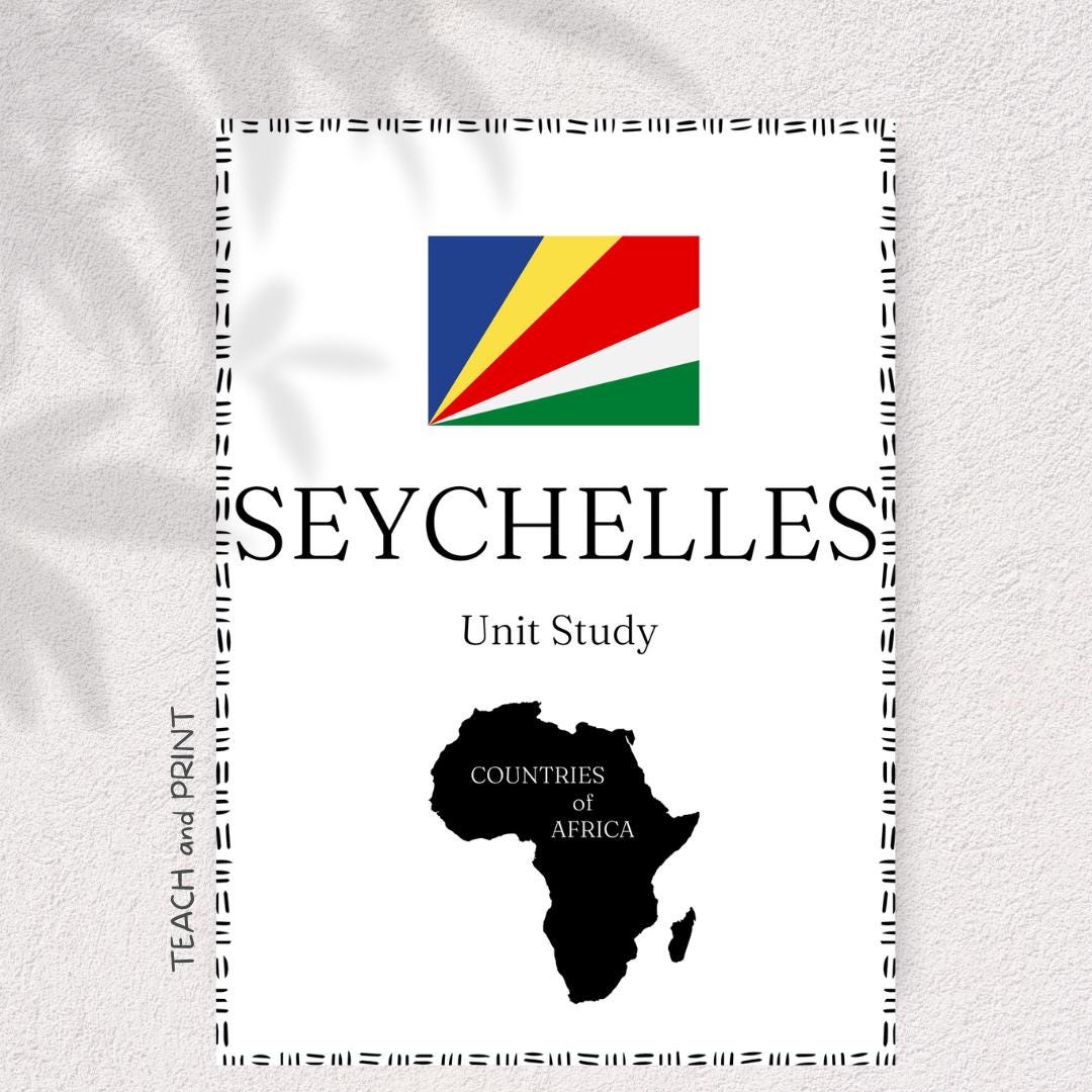 SEYCHELLES - Countries of Africa Unit Study - Etsy