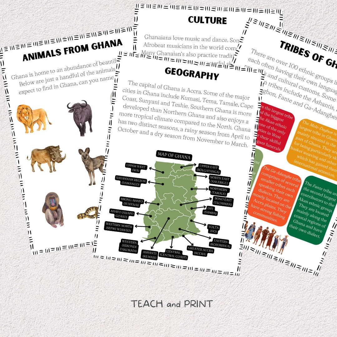GHANA - Countries of Africa Unit Study - Etsy