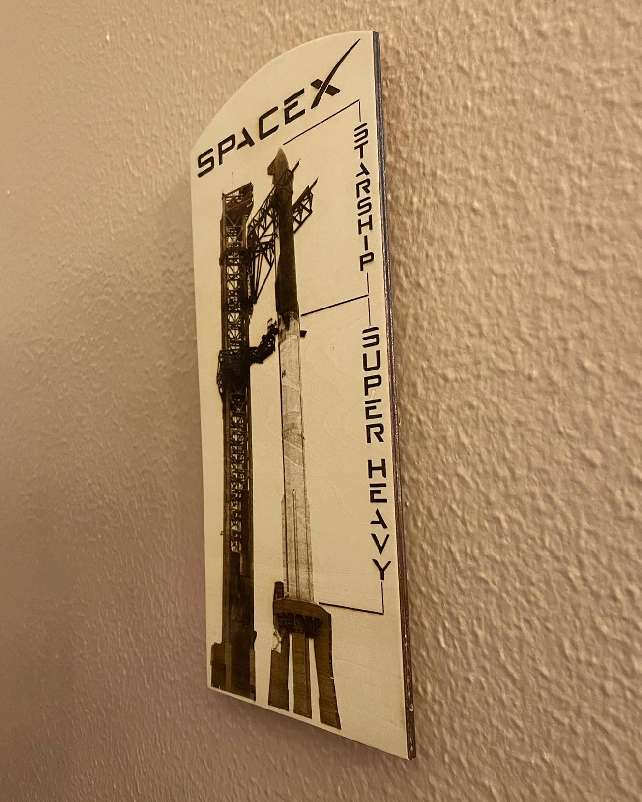 Spacex Starship Laser Engraved Wood Sign: Aerospace Wall Art - Etsy