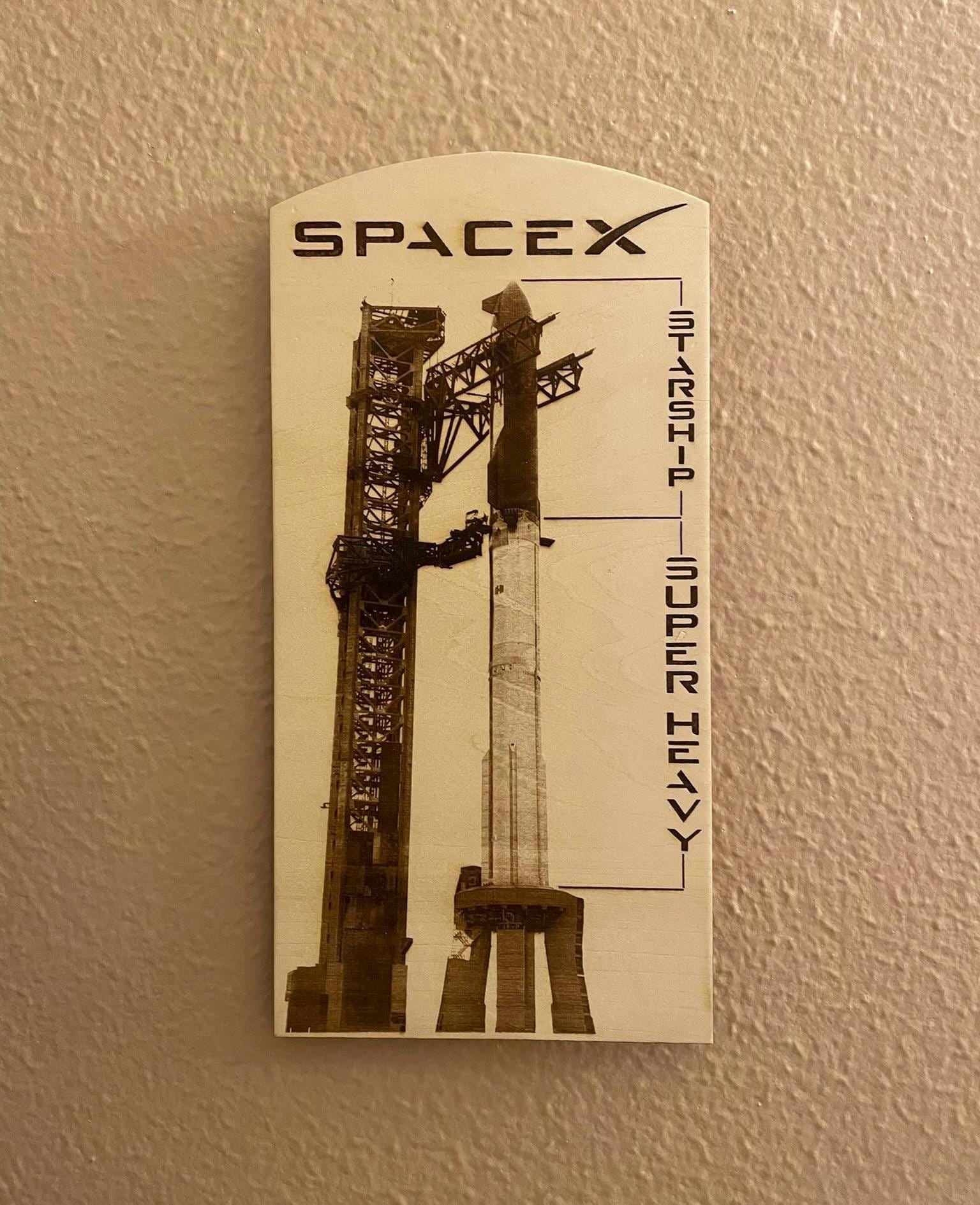 Spacex Starship Laser Engraved Wood Sign: Aerospace Wall Art - Etsy