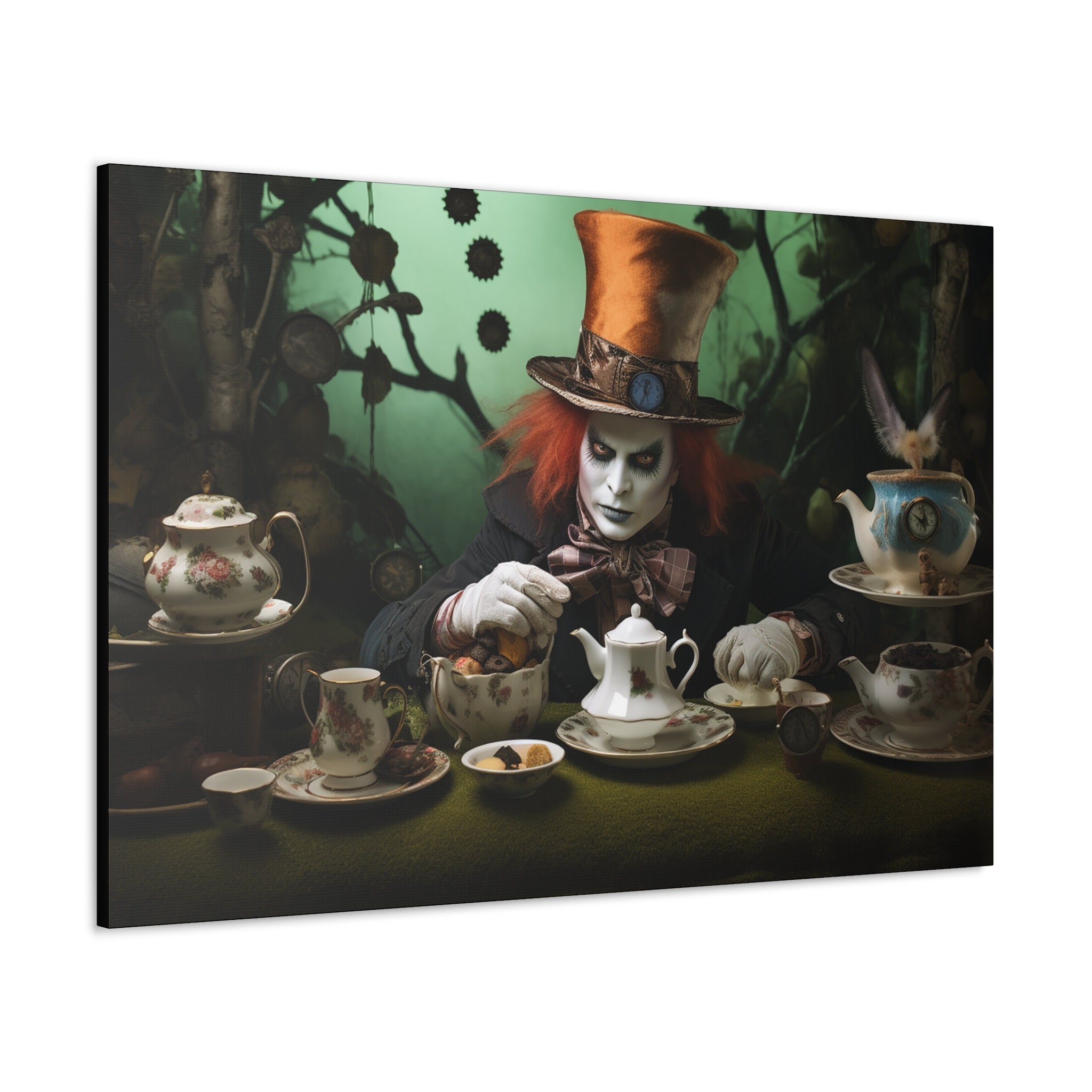 Mad Hatter Canvas Tea Party Alice in Wonderland Print Tea Canvas ...