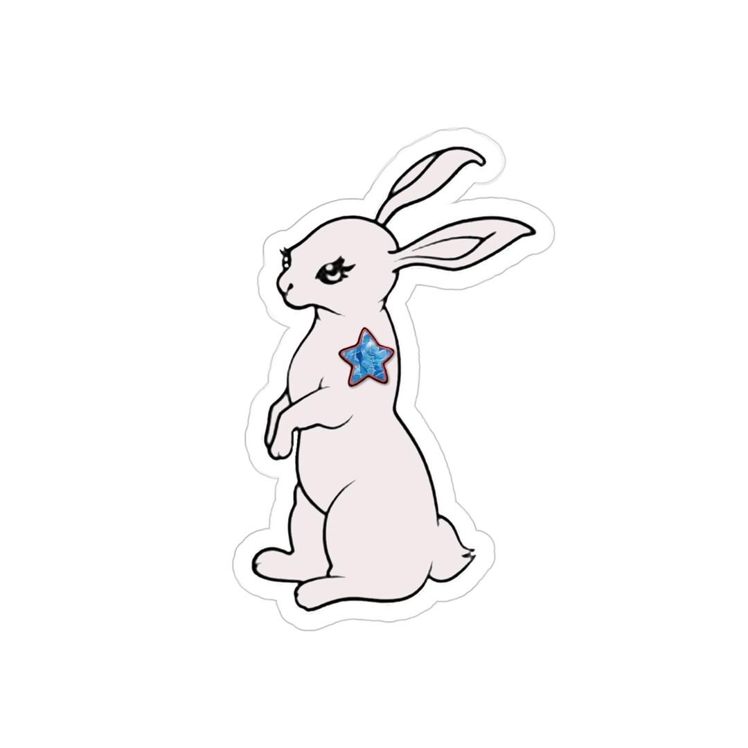 White Rabbit Sticker Rabbit Humor Designs Rabbits Stickers, Die-cut ...