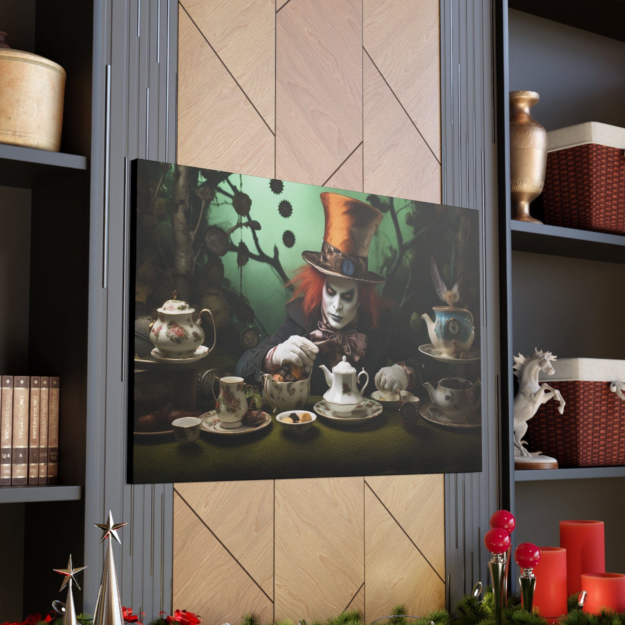 Mad Hatter Canvas Tea Party Alice in Wonderland Print Tea Canvas ...