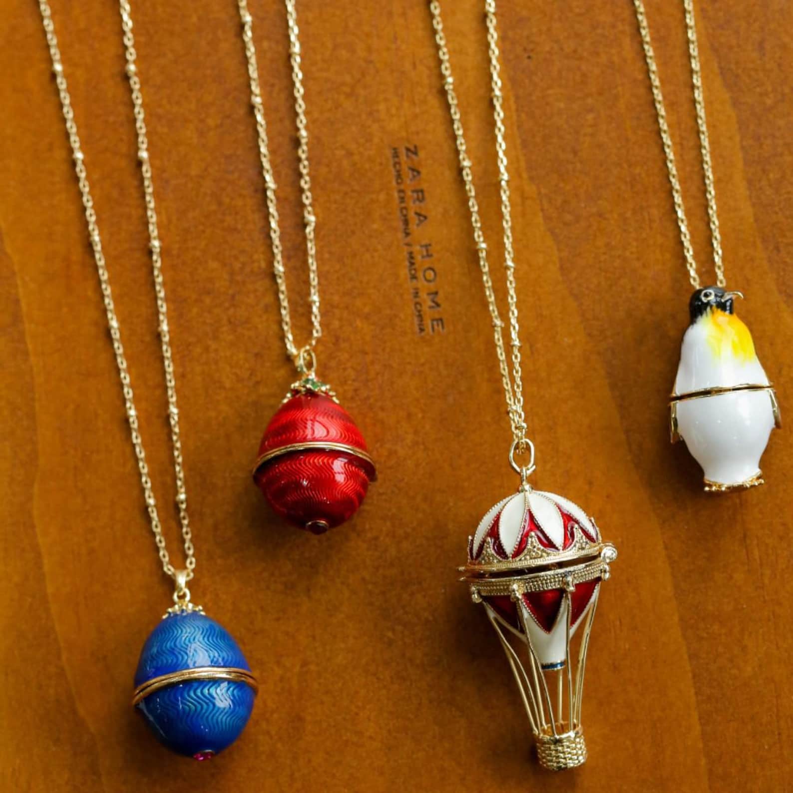 Vintage Style Easter Enamel Egg Pendant Necklace, Easter Gift for Women ...