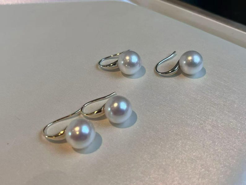 Aurora Edison Pearl Hook Earrings, 10–11mm 925 Sterling Silver ...
