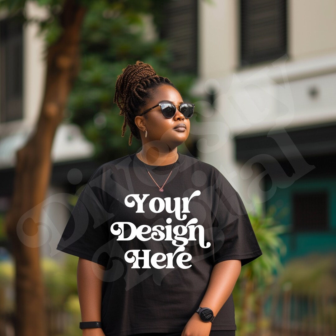 Black Girl Model Black Comfort Colors CC17 Plus Size Black Model CC1717 ...