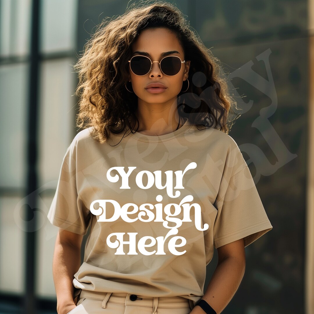 Black Girl Model Khaki Comfort Colors CC17 Trendy Black Model CC1717 ...