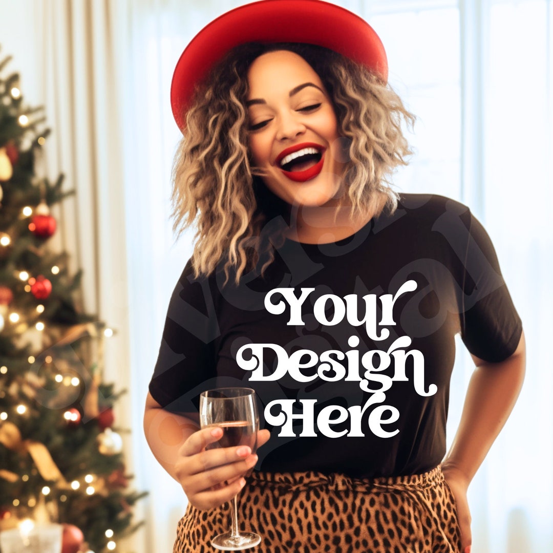Black Girl Model Mockup, Bella Canvas Mockup, Black Shirt Mockup, Bella ...