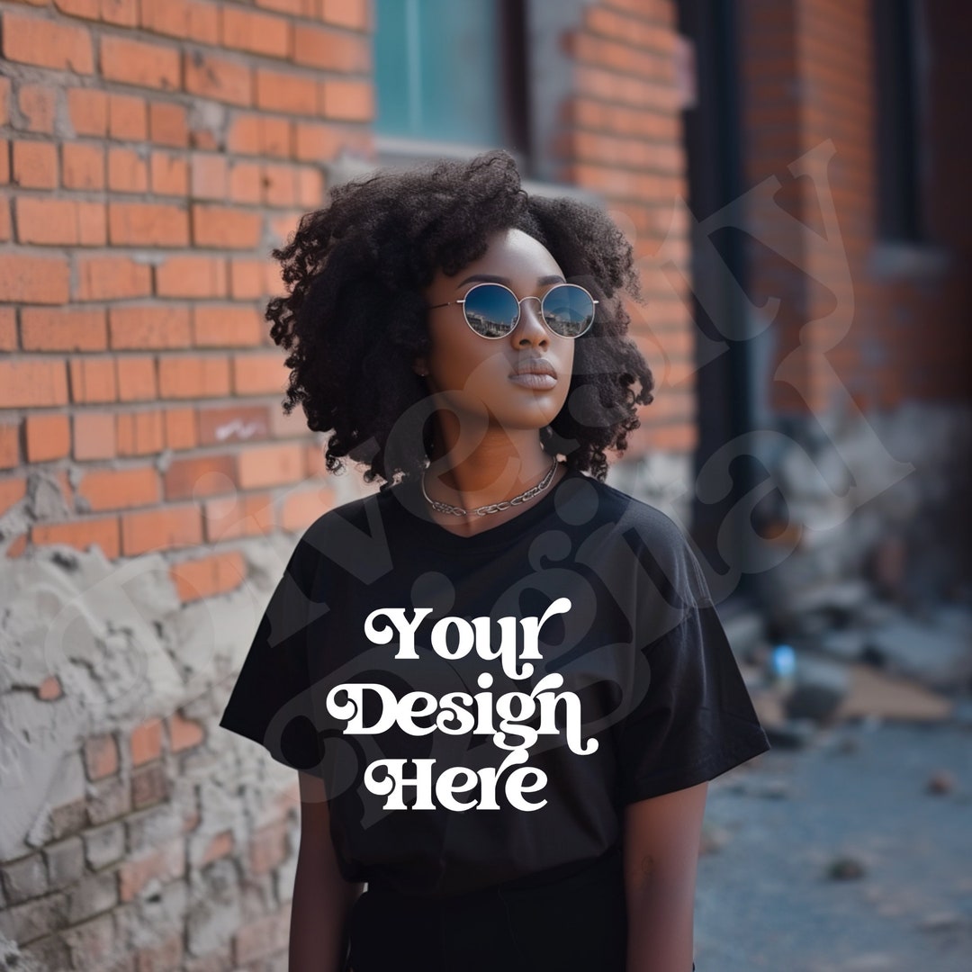 Black Girl Model Black Comfort Colors CC17 Plus Size Black Model CC1717 ...