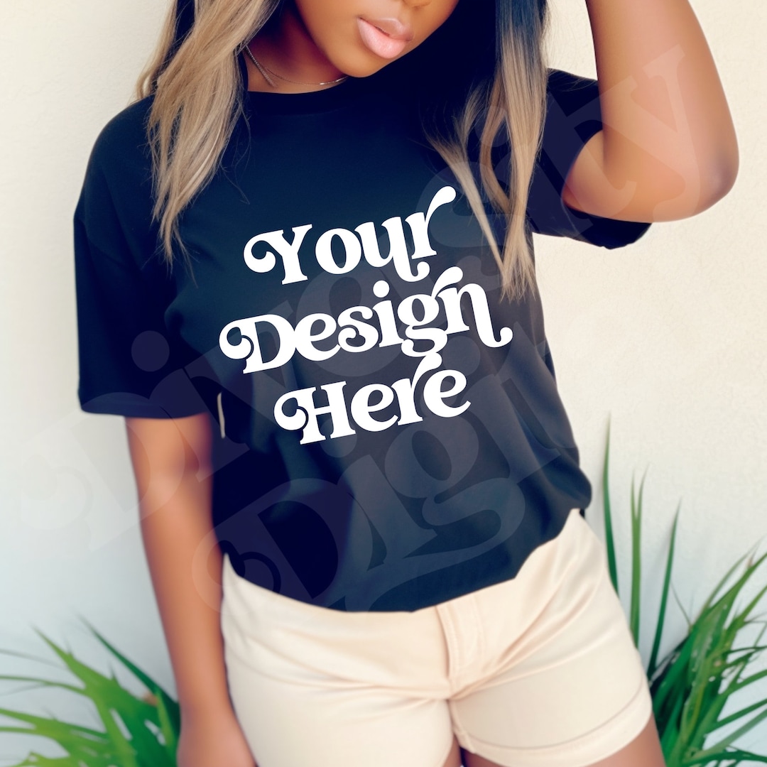 Black Girl Model Black Comfort Colors CC17 Plus Size Black Model CC1717 ...