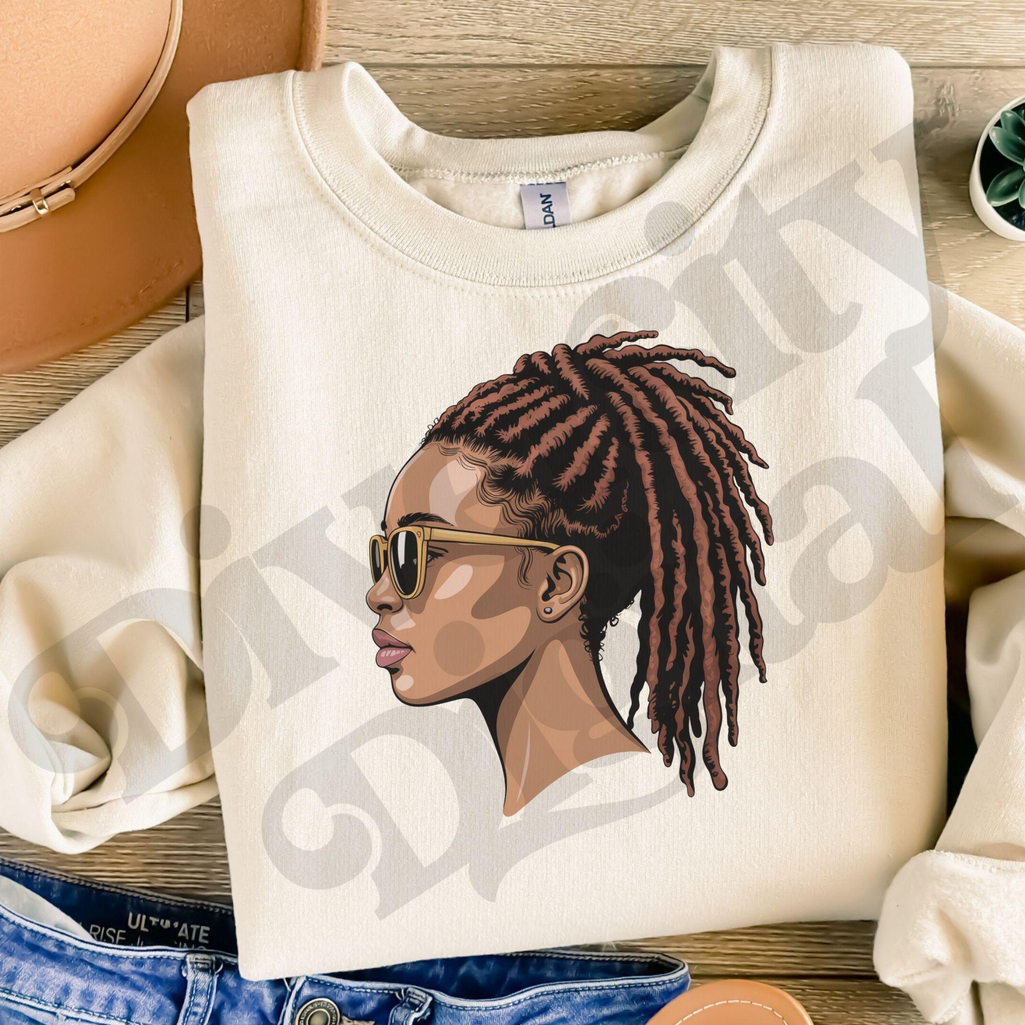 Black Woman With Locs PNG Digital Download Instant Download Design - Etsy