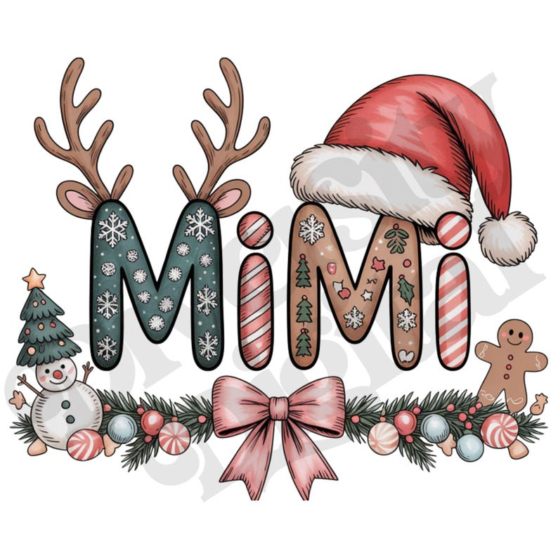Mimi Christmas PNG Digital Download Instant Download Design - Etsy