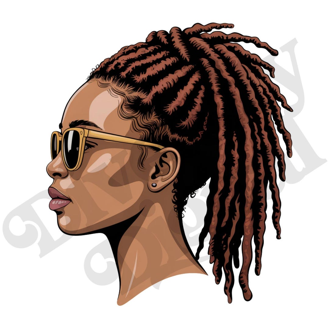 Black Woman With Locs PNG Digital Download Instant Download Design - Etsy