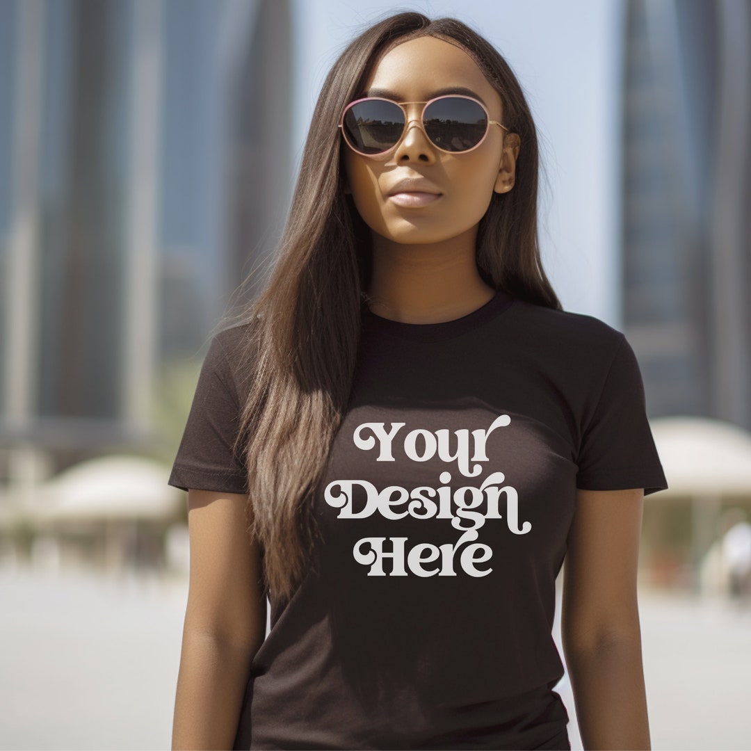 Black Girl Model, Diverse Mockups, Black Bella Canvas Mockup, Black ...