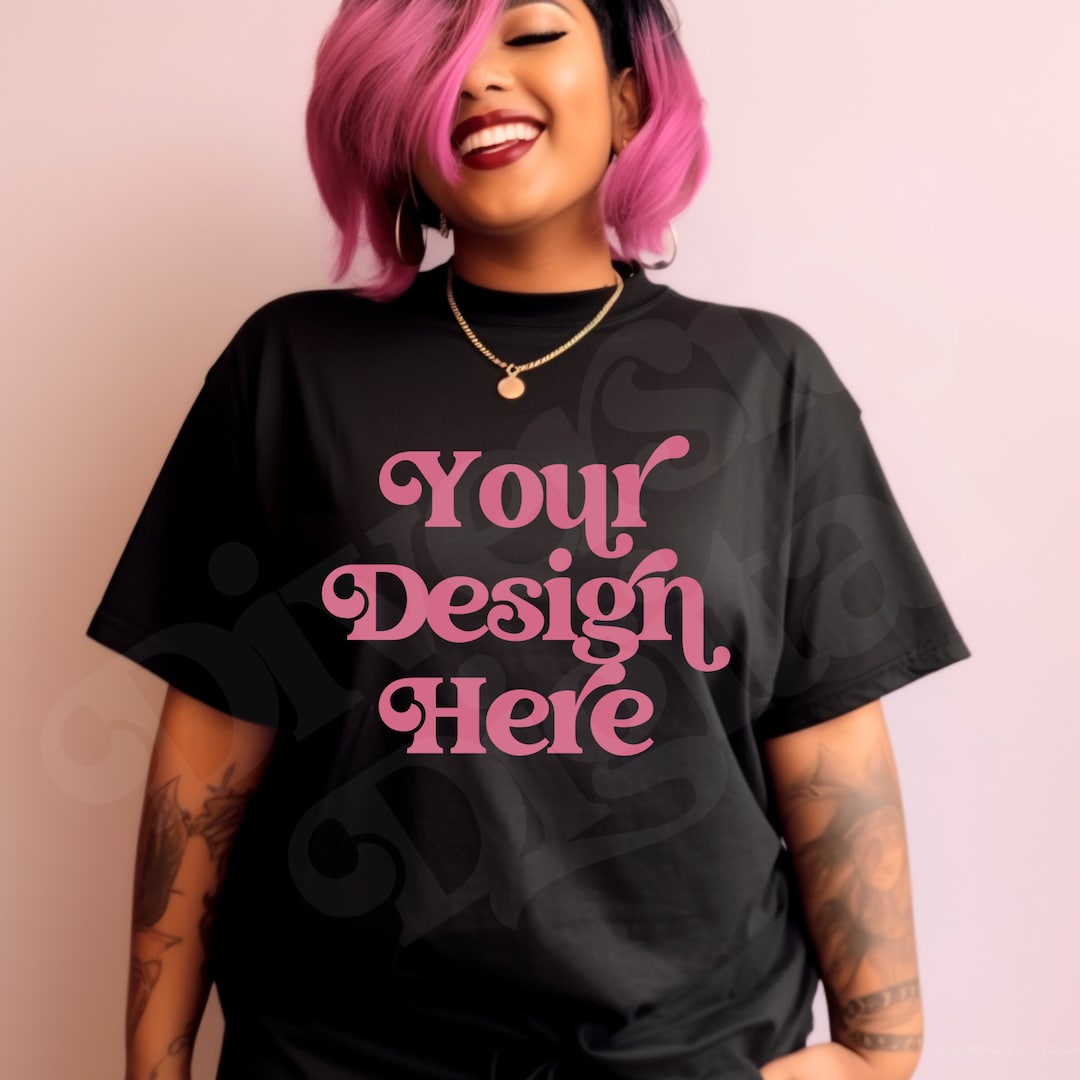 Black Girl Model Comfort Colors CC17 Plus Size Black Model CC1717 ...