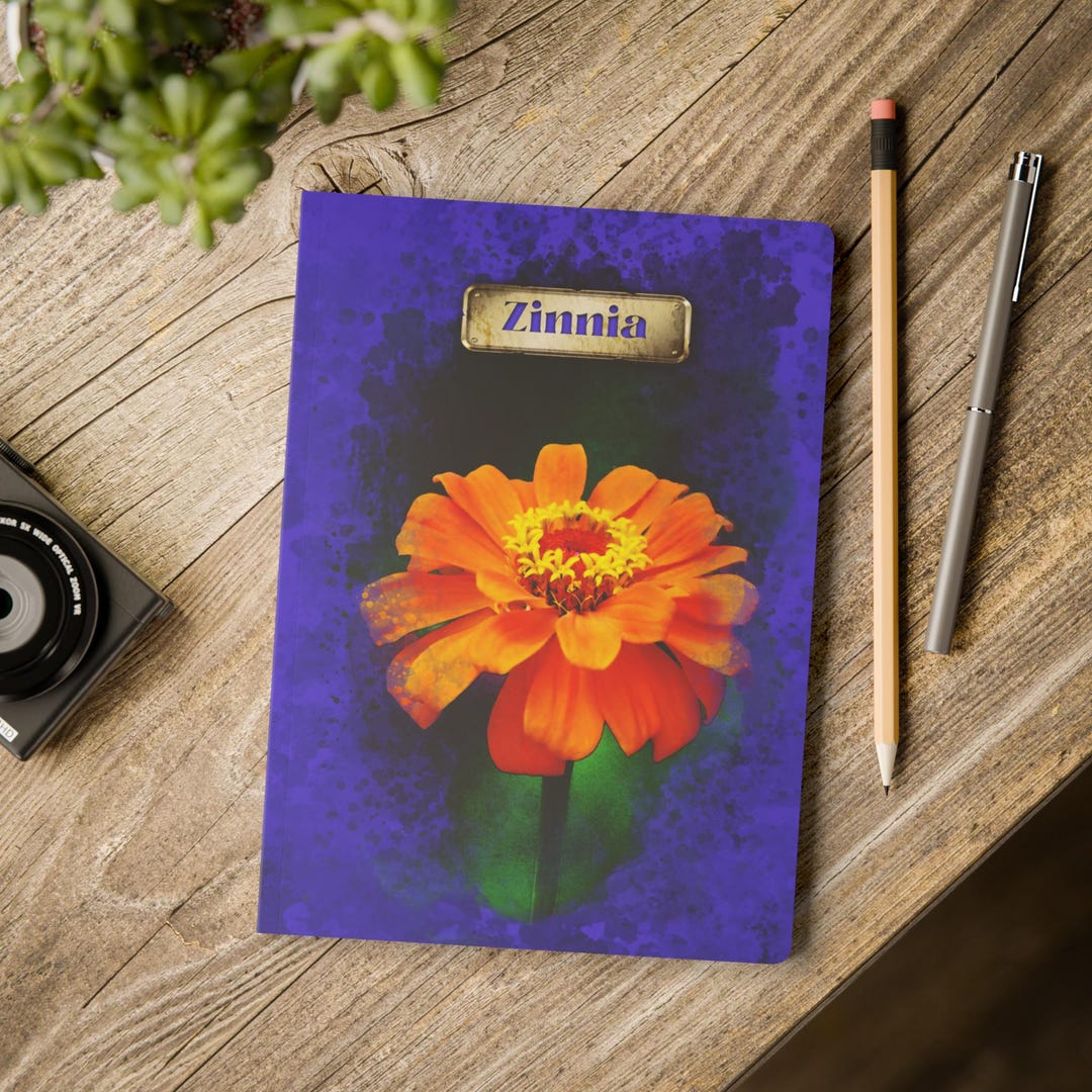 Zinnia - Purple Background | Softcover Journal (with Inside Prints) - Etsy