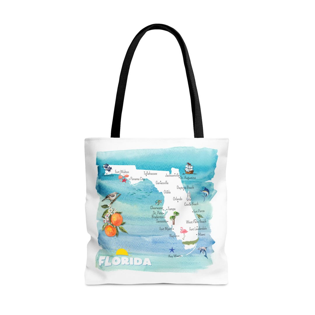 Florida Watercolor Tote Bag (AOP) - Etsy