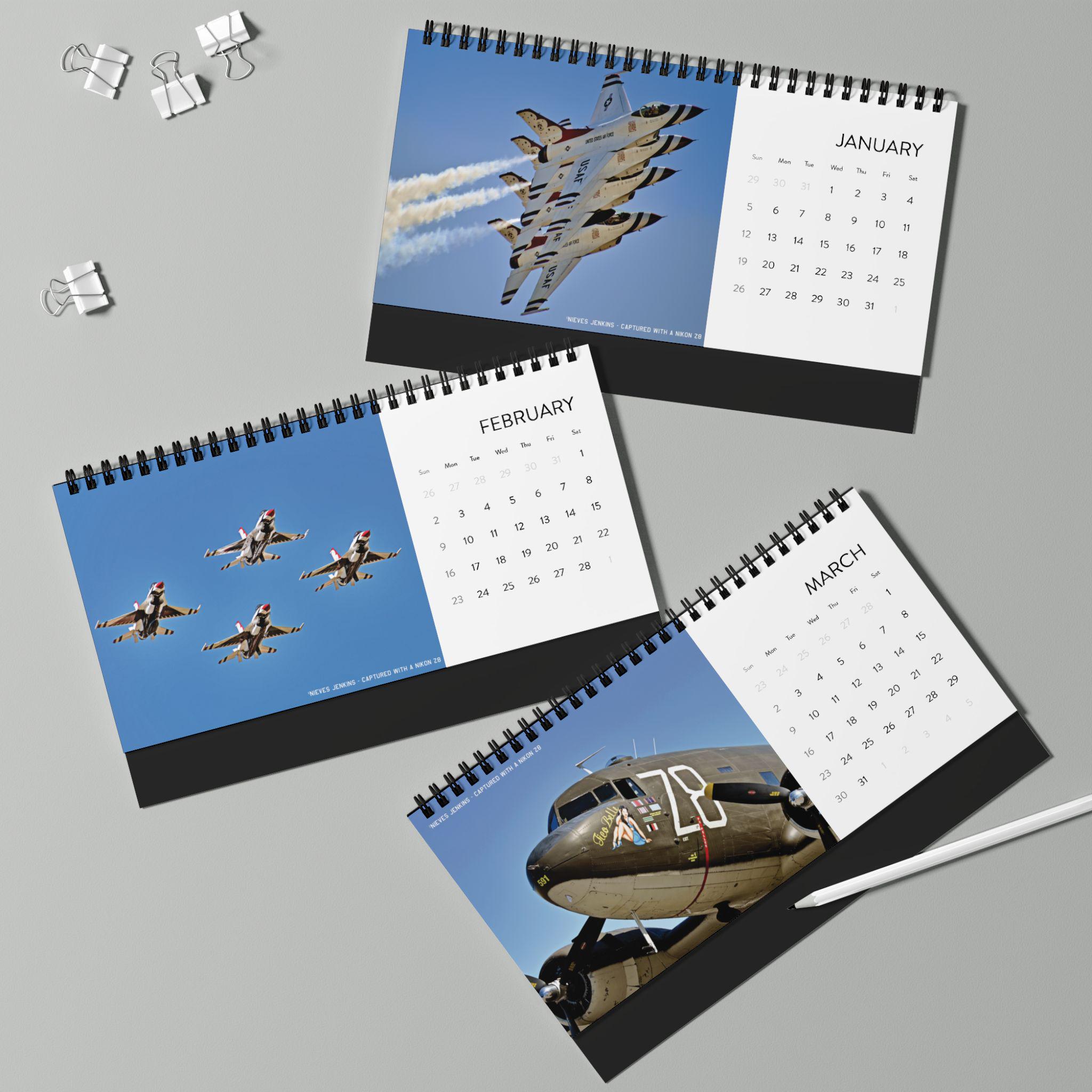 Winged Wonders 2025 Desktop Calendar | US Military Aircraft - Etsy