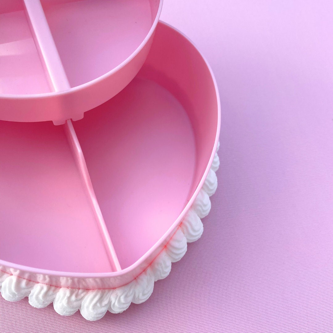 Strawberry Heart Fake Cake Decor Box Vintage Decor Fake Cake Trinket ...